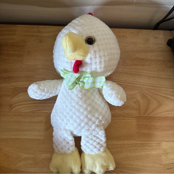 Kellytoy | Toys | Kellytoy White Chicken Plush Animal Green Plaid Bow ...
